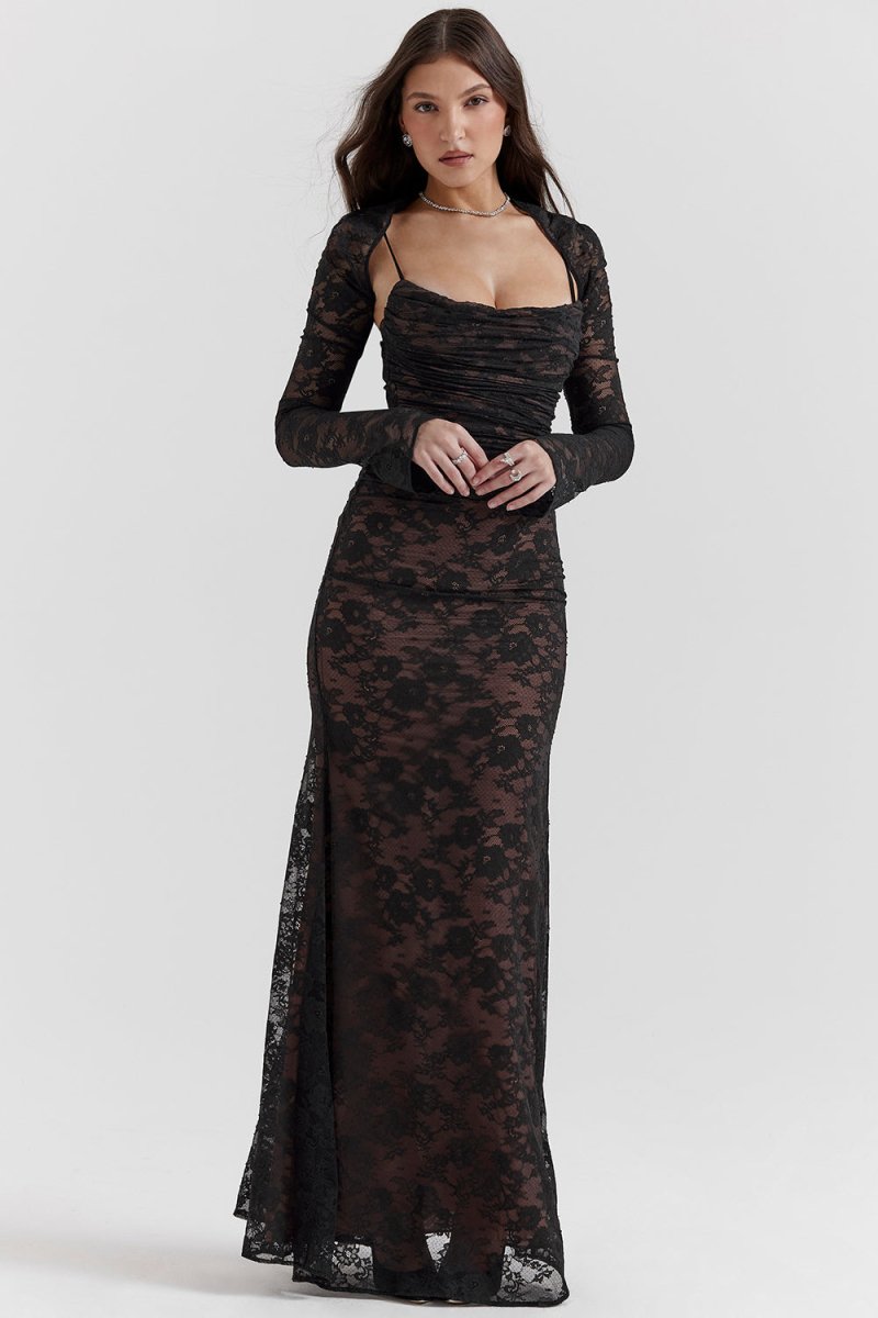 Minerva – Sheer Lace Corset Gown